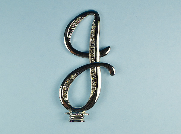 4" Silver Rhinestone Cake Topper Letter "J" - CB Flowers & Crafts