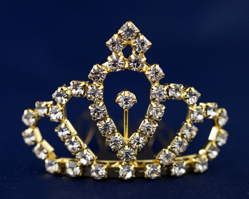Gold Crystal Rhinestone Mini Tiara - Pack of 12 (TS002) - CB Flowers ...