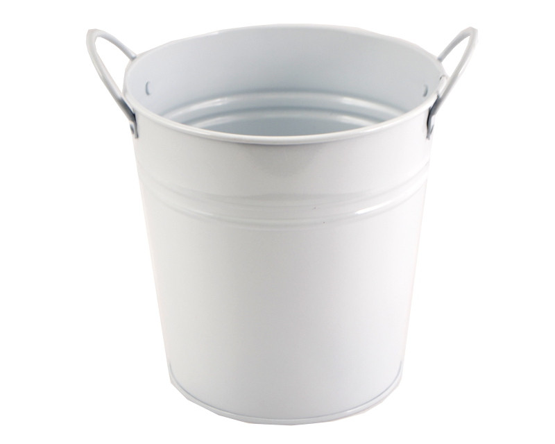 4" White Metal Bucket - Pack of 10 - CB Flowers & Crafts