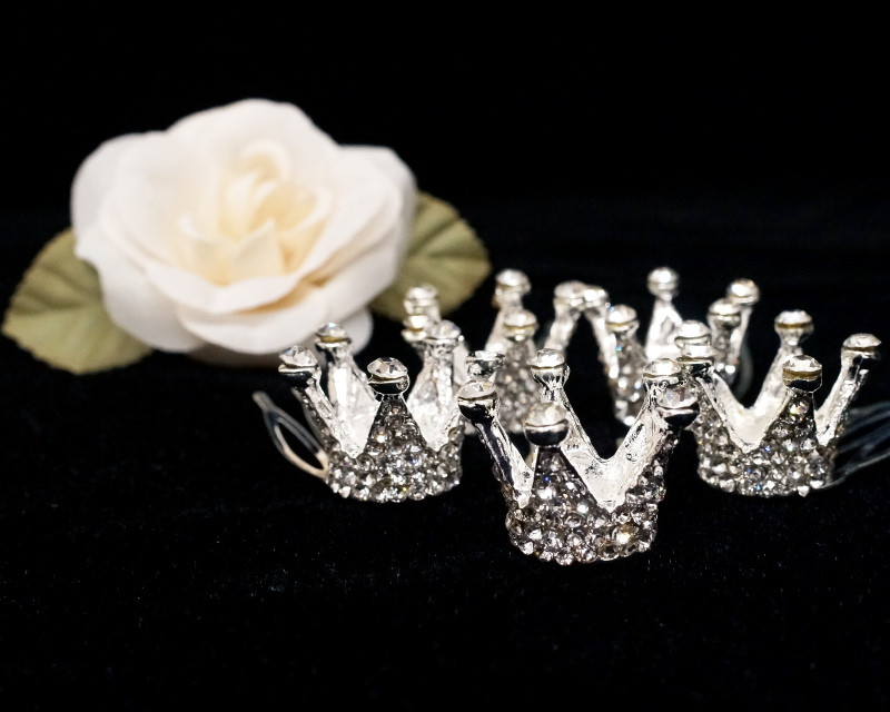 1/2" Silver Royal Mini Full Size Crown with Comb - Pack of 12 - CB ...