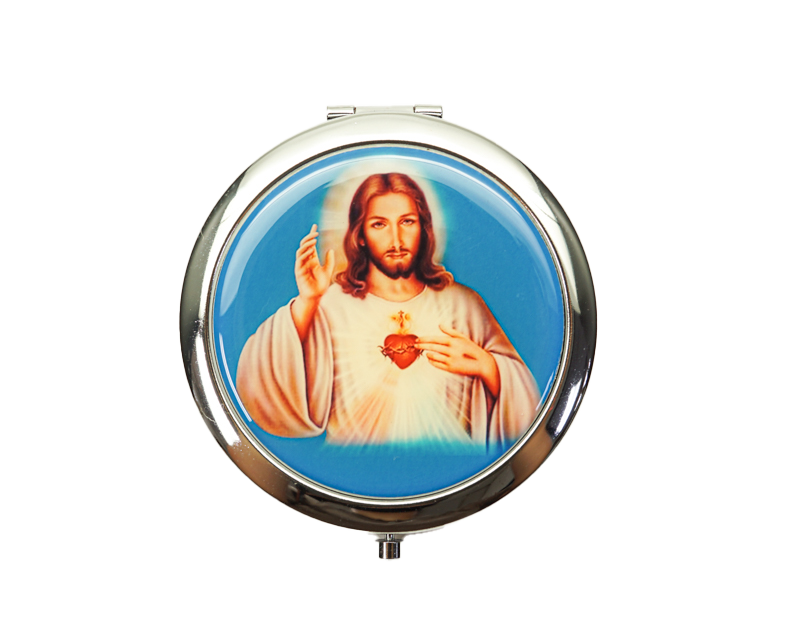 3” Sagrado Corazon De Jesus Compact Mirror - 12 Compact Hand Mirrors ...