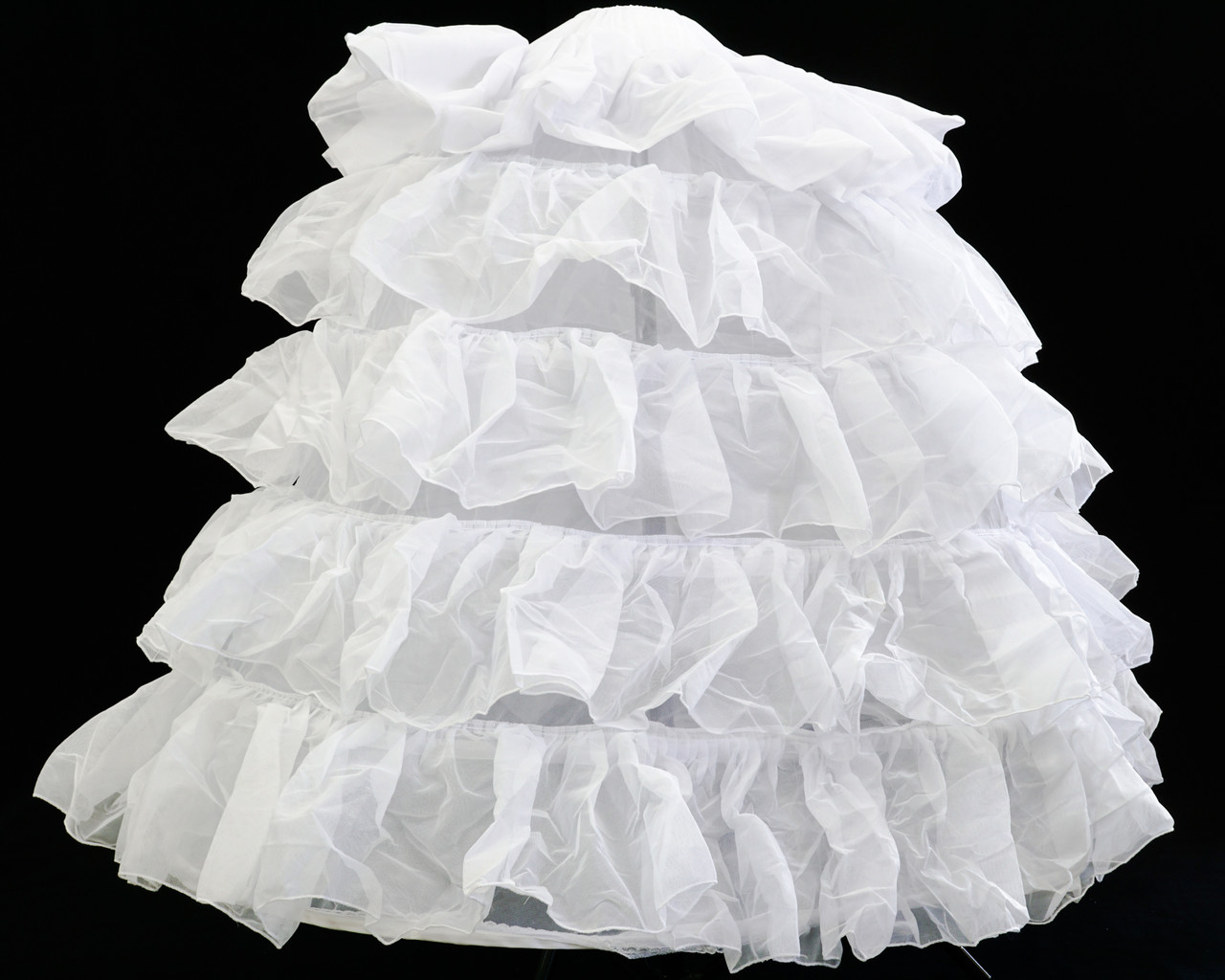 40" Long x 45" Diameter White Tulle Ruffle Petticoat Bridal/Quinceanera ...