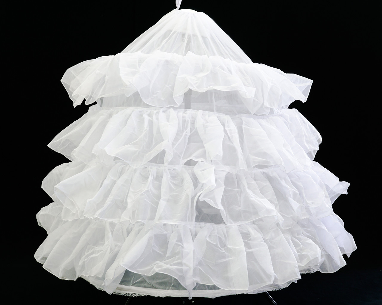 40" Long x 45" Diameter White Tulle Ruffle Petticoat Bridal/Quinceanera ...