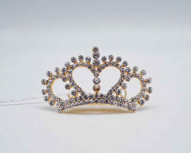 Gold Crystal Rhinestone Mini Tiara - Pack of 12 (TM151) - CB Flowers ...
