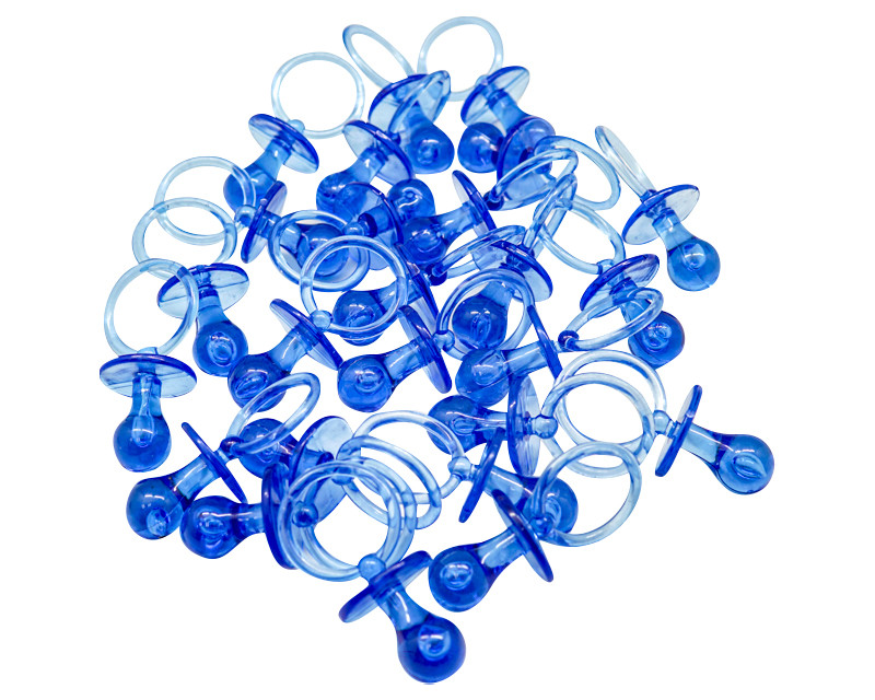 2.5" Royal Blue Transparent Plastic Baby Shower Pacifier - Pack of 36 ...