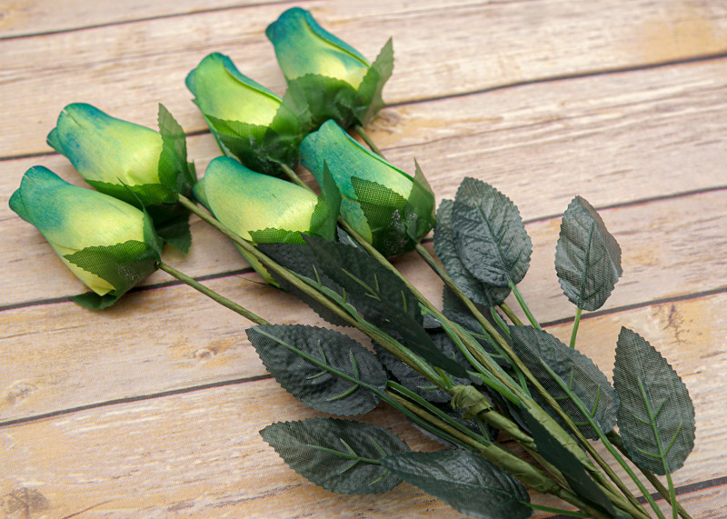 17" 2 Tone Hunter Wooden Roses - Pack of 6 - CB Flowers & Crafts