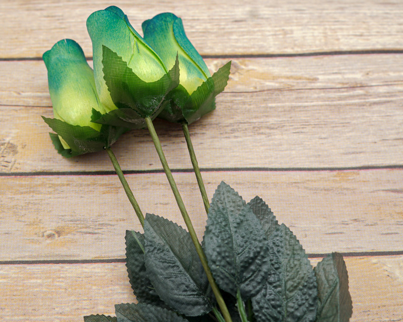 17" 2 Tone Hunter Wooden Roses - Pack of 6 - CB Flowers & Crafts