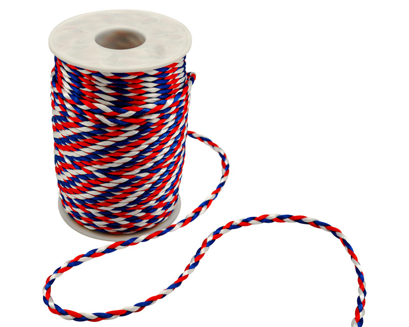 2mm wide x 50 Yards White Blue Red Tri Colored Rattail Cord Trims - CB ...