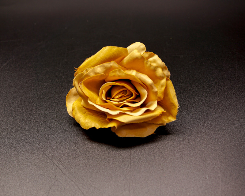 4" Gold Single Silk Rose - Pack of 12 Roses - CB Flowers & Crafts