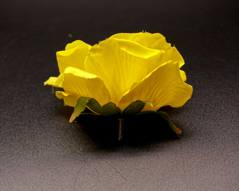 4" Yellow Single Silk Rose - Pack of 12 Roses - CB Flowers & Crafts
