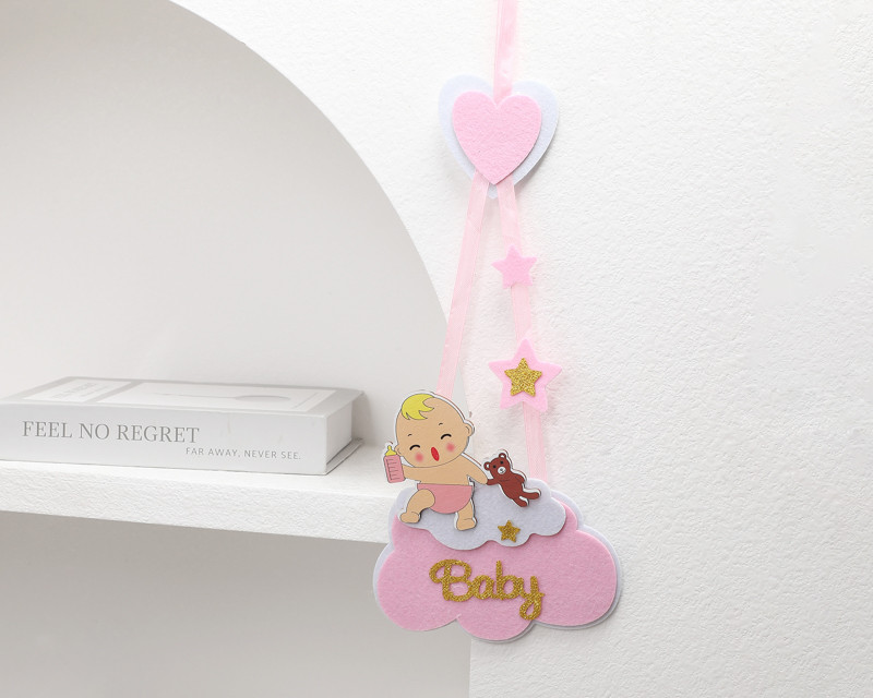 16.75" x 6" Pink Hanging Foam Cloud Baby Shower Sign - Pack of 12 - CB ...