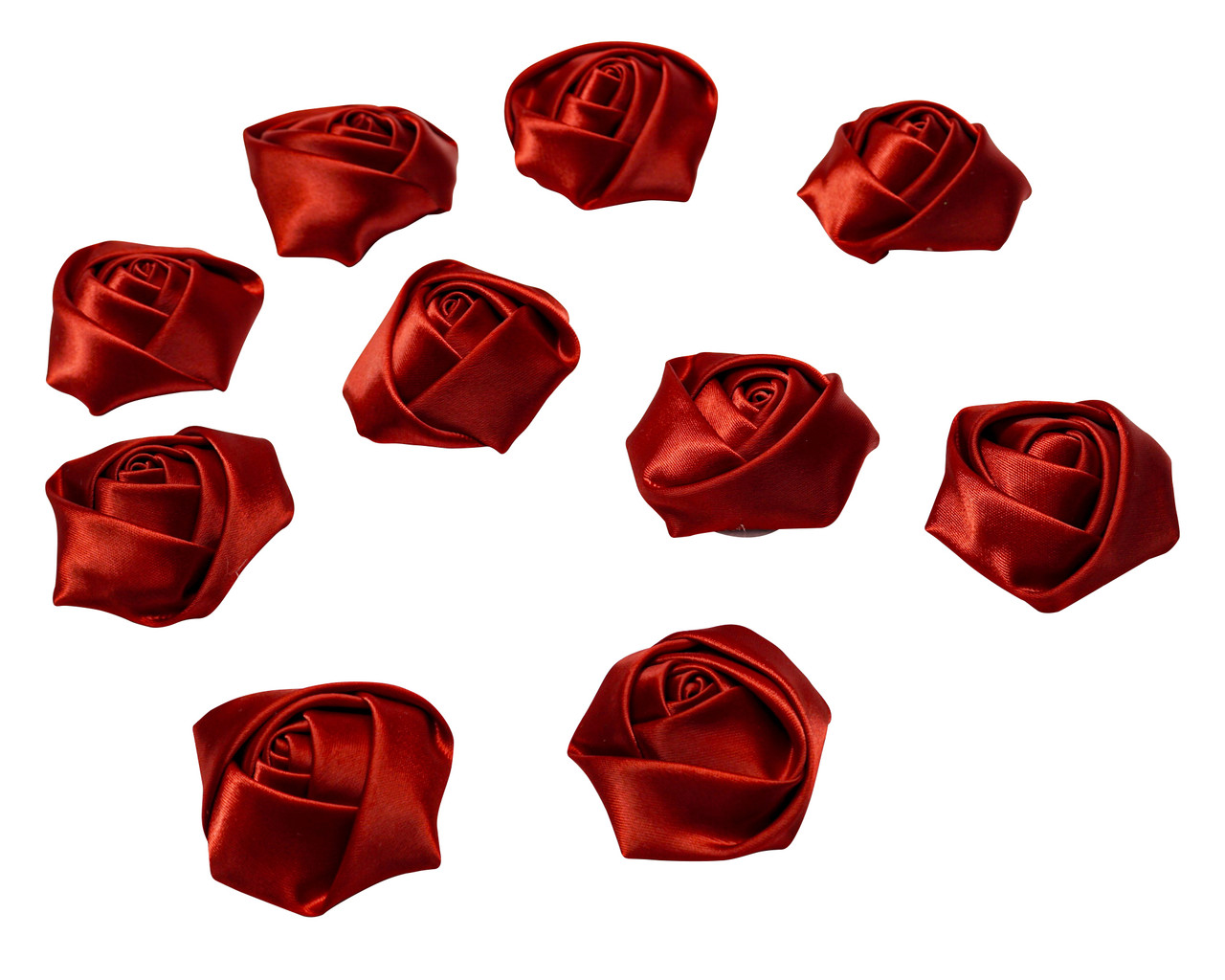 2" Ruby Red Single Satin Rolled Rose Flower - Pack of 72 Rosettes - CB ...