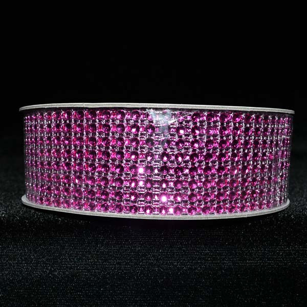 1.5" x 10 Yards Pink Diamond Mesh Ribbon - 5 Rolls of Rhinestone Bling ...