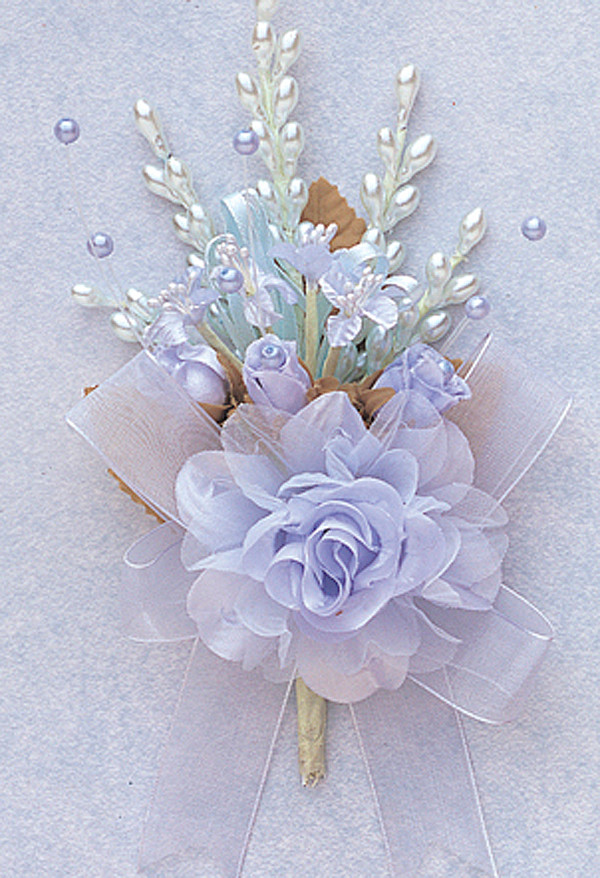 7" Light Blue Bridal Corsage Silk Spray Flowers - Pack of 12 - CB ...