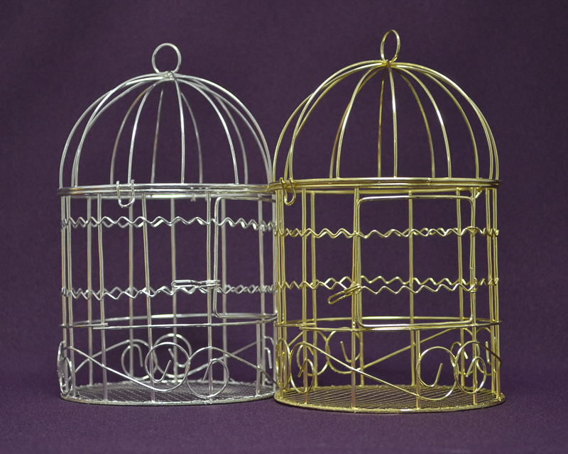 8" Large Decorative Silver Bird Cage - CB Flowers & Crafts