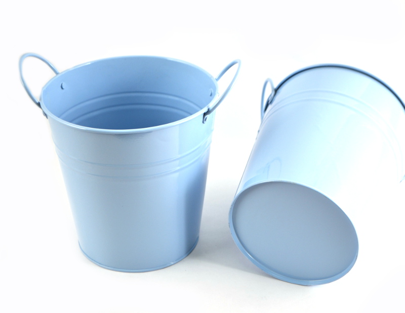 4" Blue Metal Bucket - Pack of 10 - CB Flowers & Crafts
