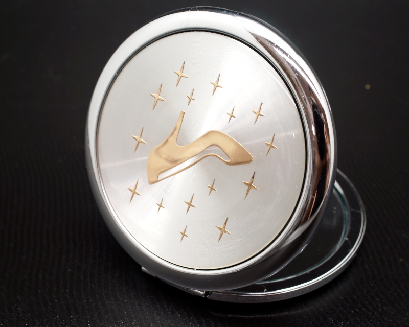 Gold Cinderella Slipper Compact Mirror - 12 Mis Quince Compact Hand ...