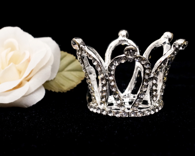 1 1/2" Silver Royal Mini Full Size Crown with Comb - Pack of 12 - CB ...