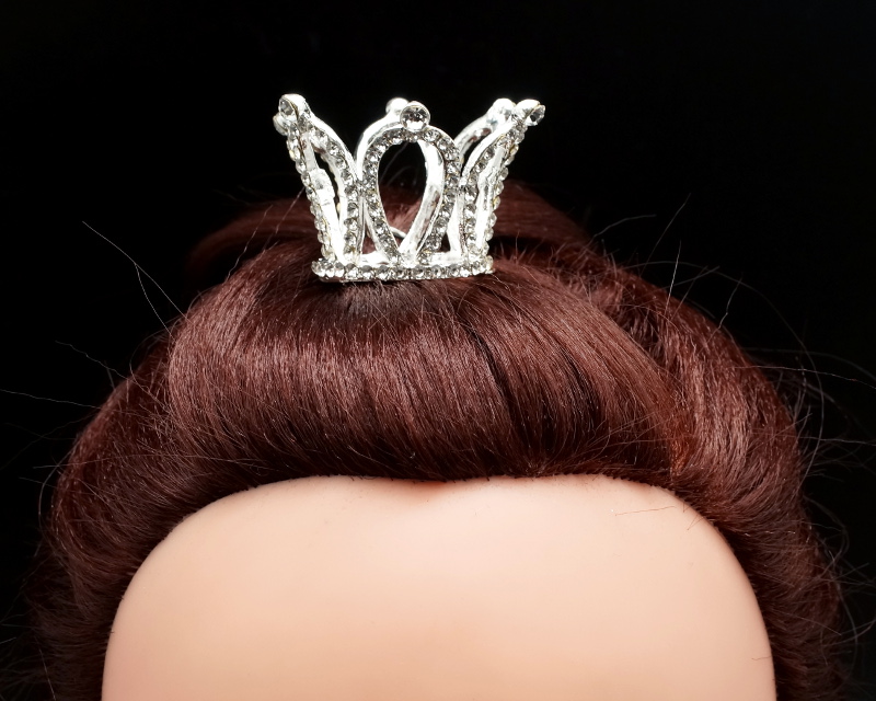 1 1/2" Silver Royal Mini Full Size Crown with Comb - Pack of 12 - CB ...