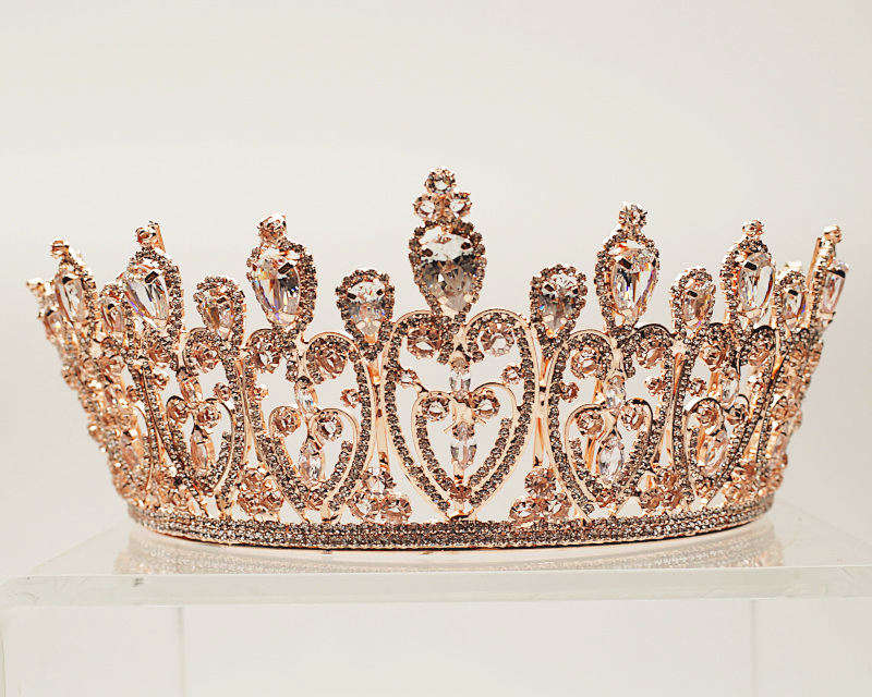 Rose Gold Crystal Rhinestone Tiara (TKF002) - CB Flowers & Crafts