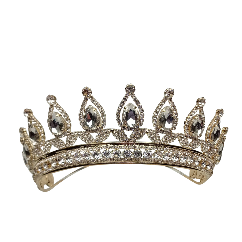 2.25" Gold Tiara with Gem Stones - CB Flowers & Crafts