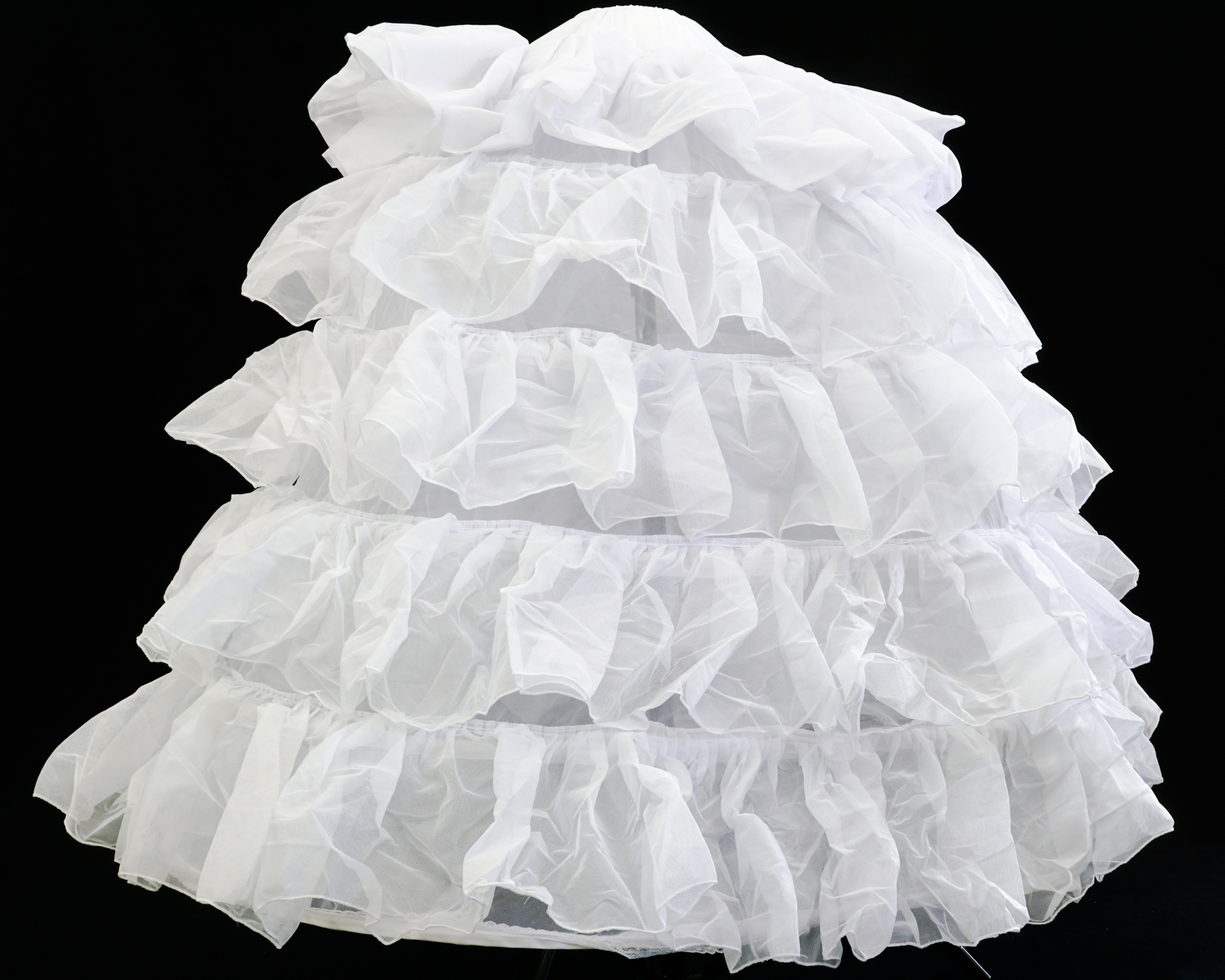 40" Long x 45" Diameter White Tulle Ruffle Petticoat Bridal/Quinceanera ...