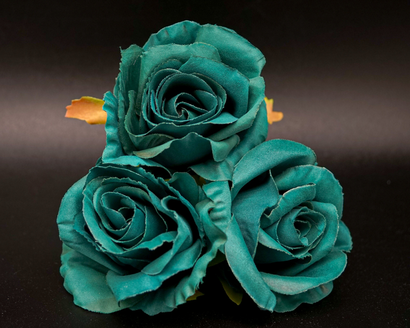 4" Hunter Green Single Silk Rose - Pack of 12 Roses - CB Flowers & Crafts