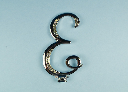 4" Silver Rhinestone Cake Topper Letter "E" - CB Flowers & Crafts