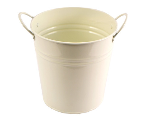 6" Ivory Metal Bucket - Pack of 10 - CB Flowers & Crafts