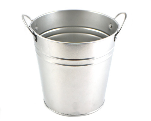 6" Silver Metal Bucket - Pack of 10 - CB Flowers & Crafts