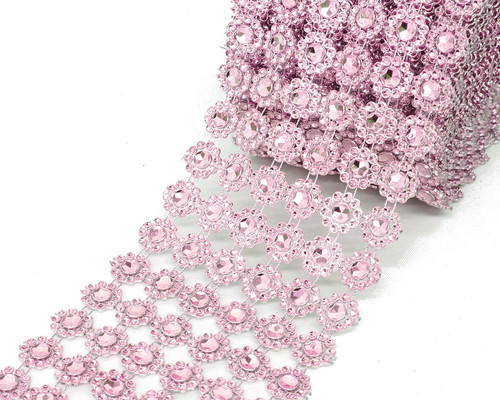 4" x 10 yards (30ft) Pink Flower Mesh Wrap - CB Flowers & Crafts