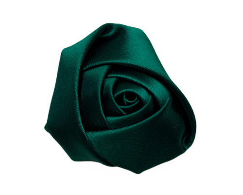 2" Hunter Green Single Satin Rolled Rose Flower - Pack of 72 Rosettes ...