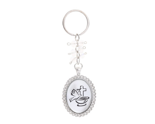 4.75" Silver First Communion Keychain with Crystals - Pack of 12 - CB ...
