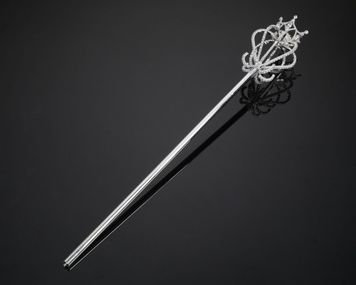 20" Tall Silver Crown Shaped Topper Scepter - CB Flowers & Crafts