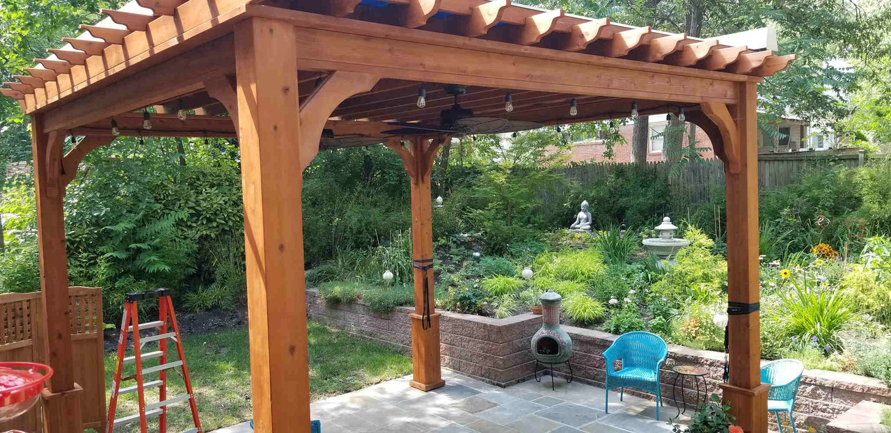 14x14 Serenity Cedar Pergola - PergolaKitsUSA.com