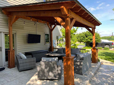 12x12 Cedar Lean-To Pavilion - PergolaKitsUSA.com