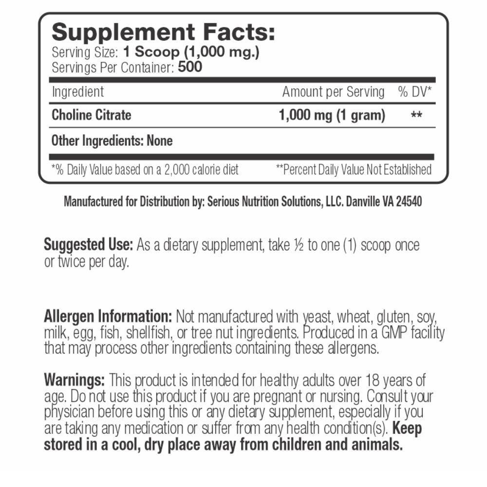 Serious Nutrition Solutions Choline Citrate