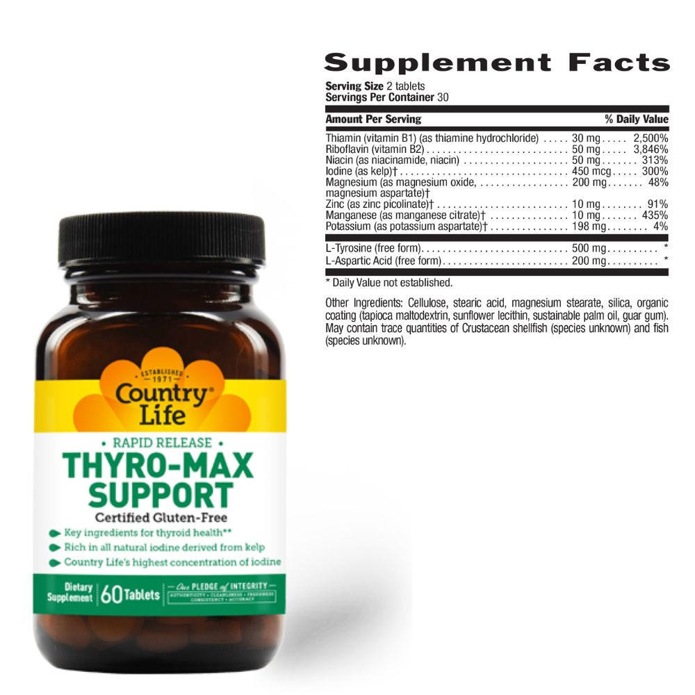 Country Life Thyro-Max Support 60 Tablets - Best Price Nutrition Retail ...