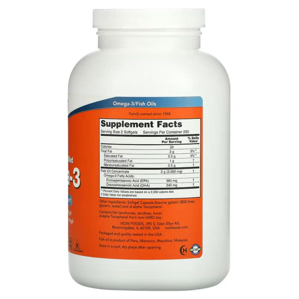 NOW Omega-3 1000mg 500 Softgels