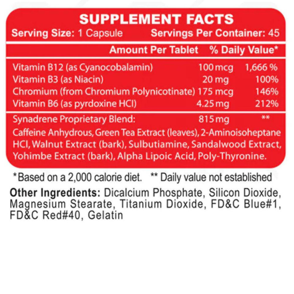 Synadrene Fat Burner w/ DMHA $34.95