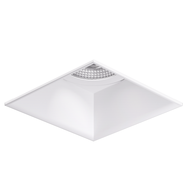 Canless Koto Pex™ 4" Square Adjustable Trimless Smooth Reflector Trim