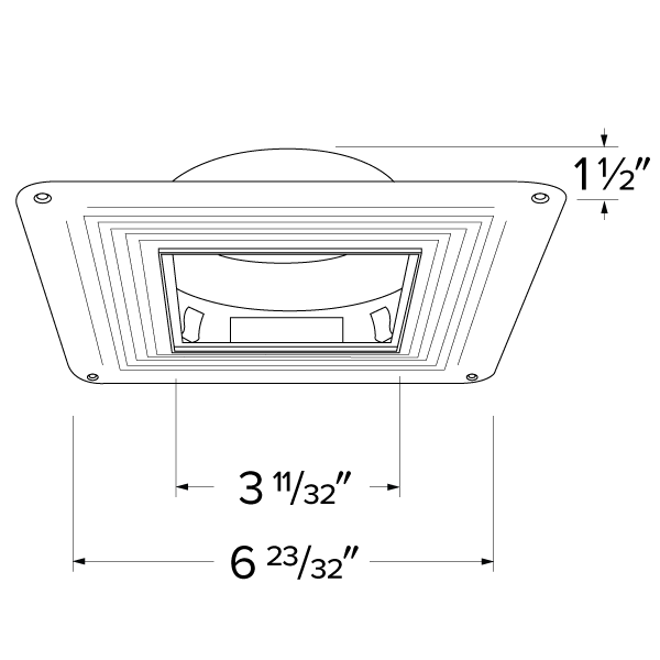 Elco Canless Koto Pex™ 4" Frame For Square Adjustable Trimless Smooth Reflector Trim