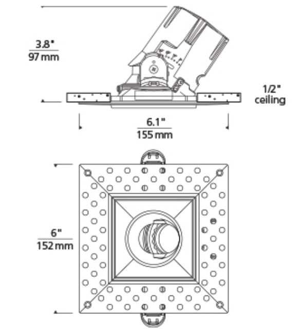 Entra CL 3 Square Remodel Flanged LED Fixture