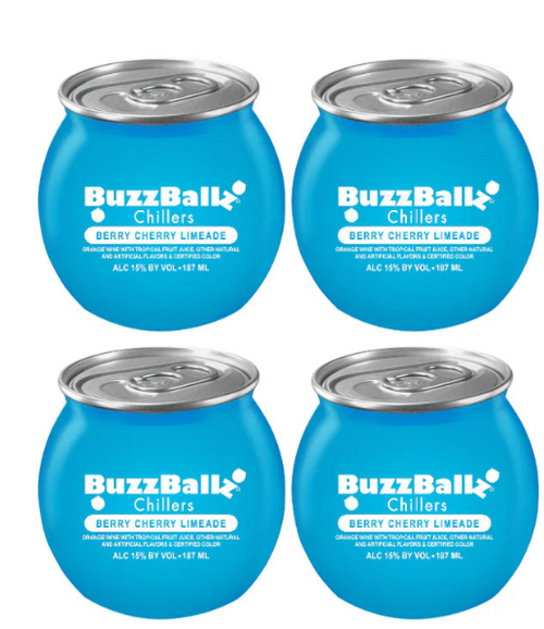 Buzzballz Blue Berry Cherry Limeade 4-Pack 200ML