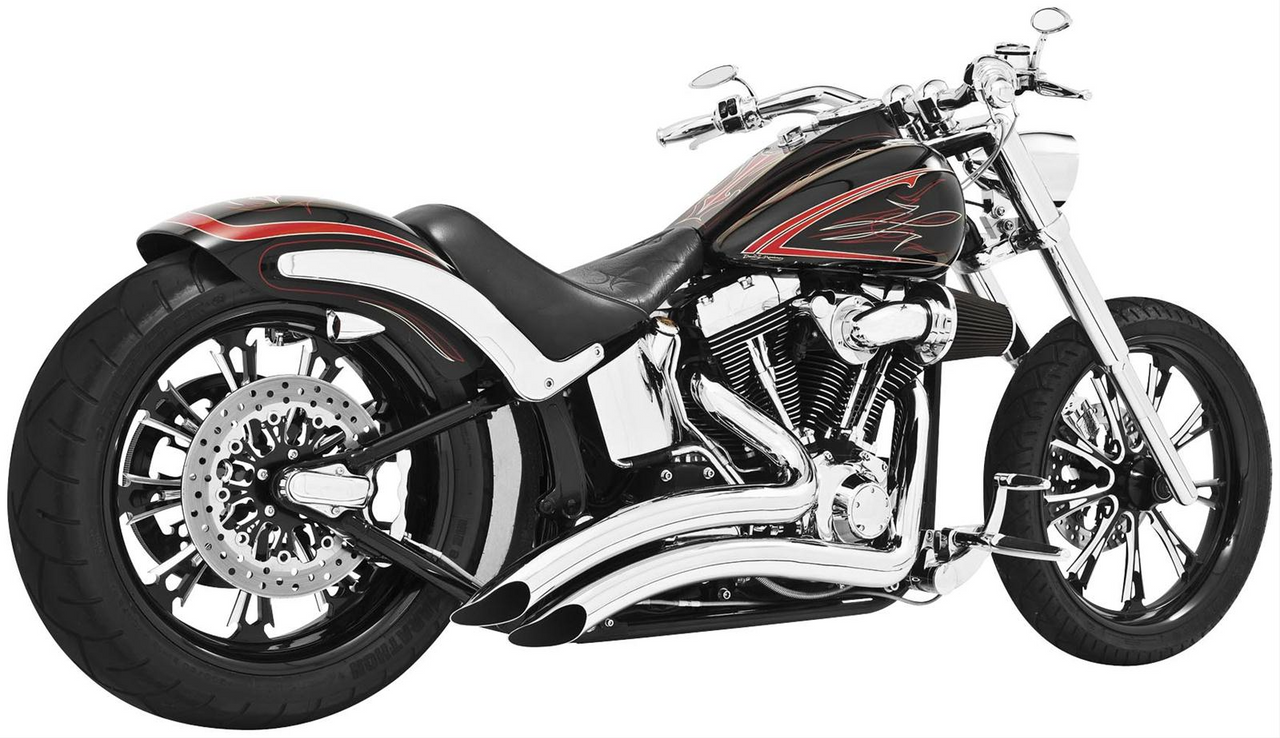 Freedom Performance Hd00396 Chrome Radical Radius Exhaust 86-17 Softail