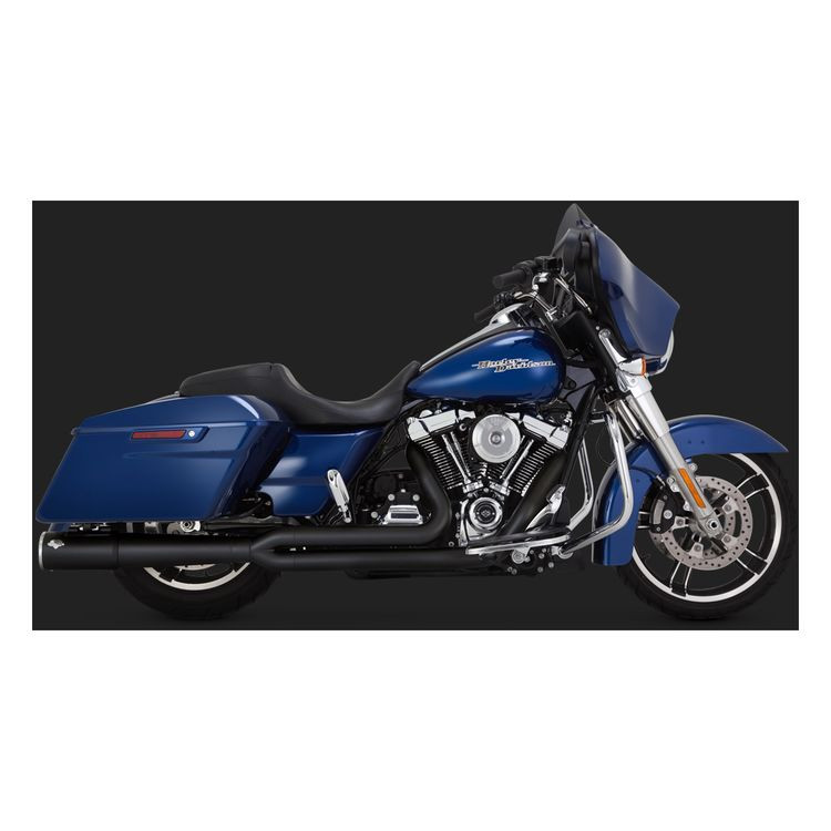 Vance & Hines 47383 Black Pro-Pipe 2-Into-1 Exhaust M8 Fl 17-25