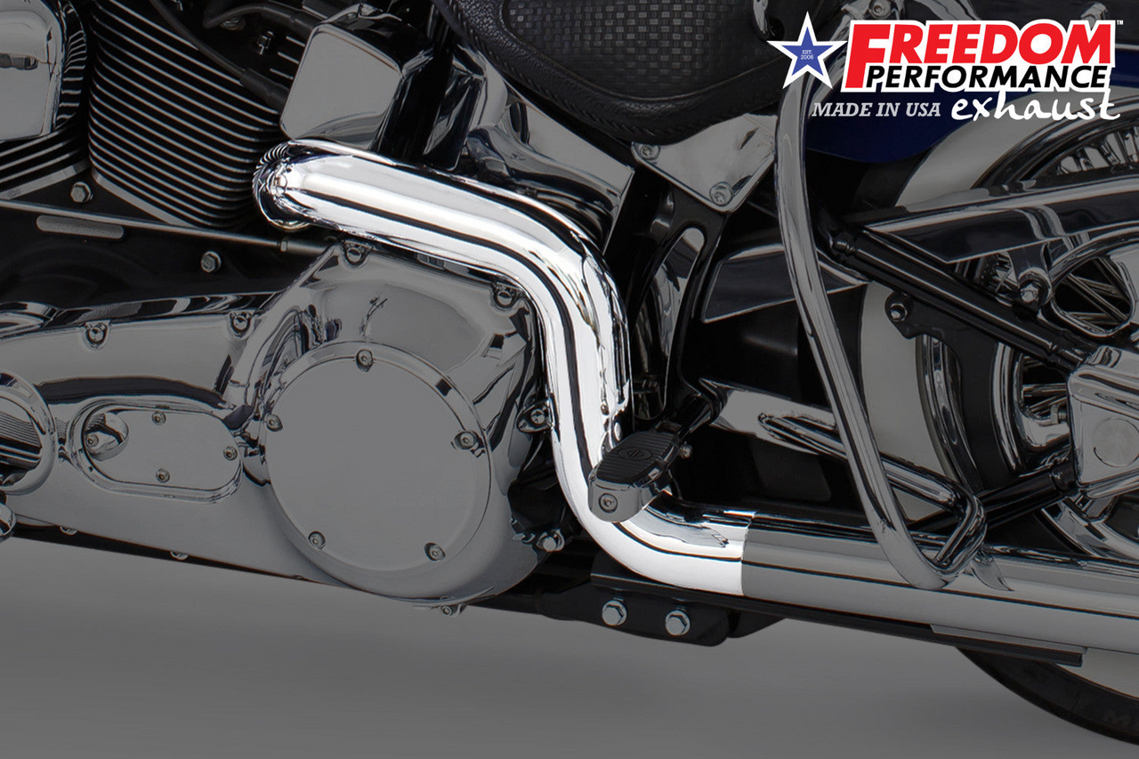 Freedom HD01904 Chrome True Dual Headers Softail 07-17