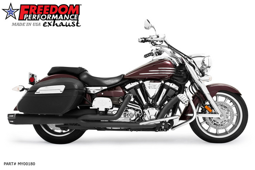 Freedom FPE Black 2:1 Full Exhaust Combat Fluted Cap 06-14 Roadliner ...