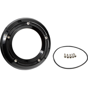 Trask TM-0042BK Gloss Black & Clear Derby Cover M8 Softail 18-25