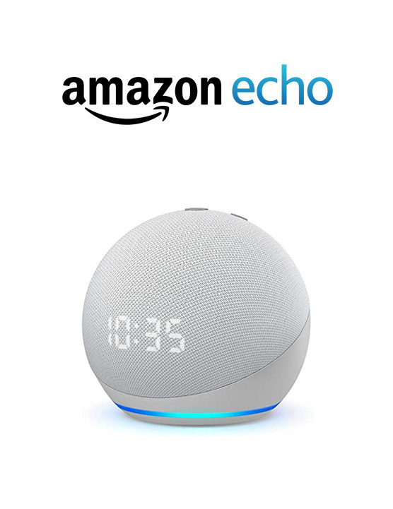 Amazon Echo Dot 5th Gen Smart Speaker with Alexa and Built-in LED Clock ...